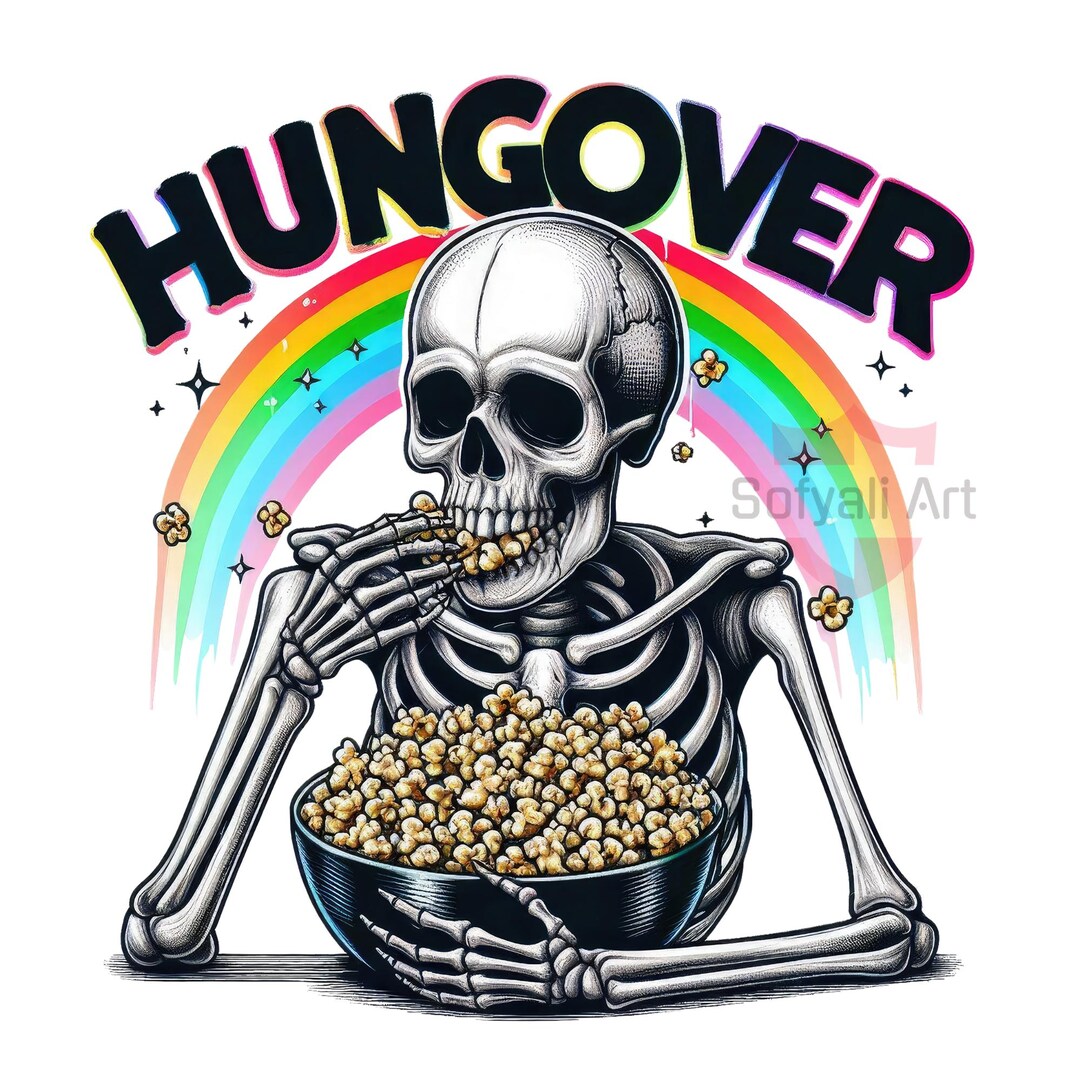 Hungover Skeleton PNG: Skull Sublimation Design (digital Download) - Etsy
