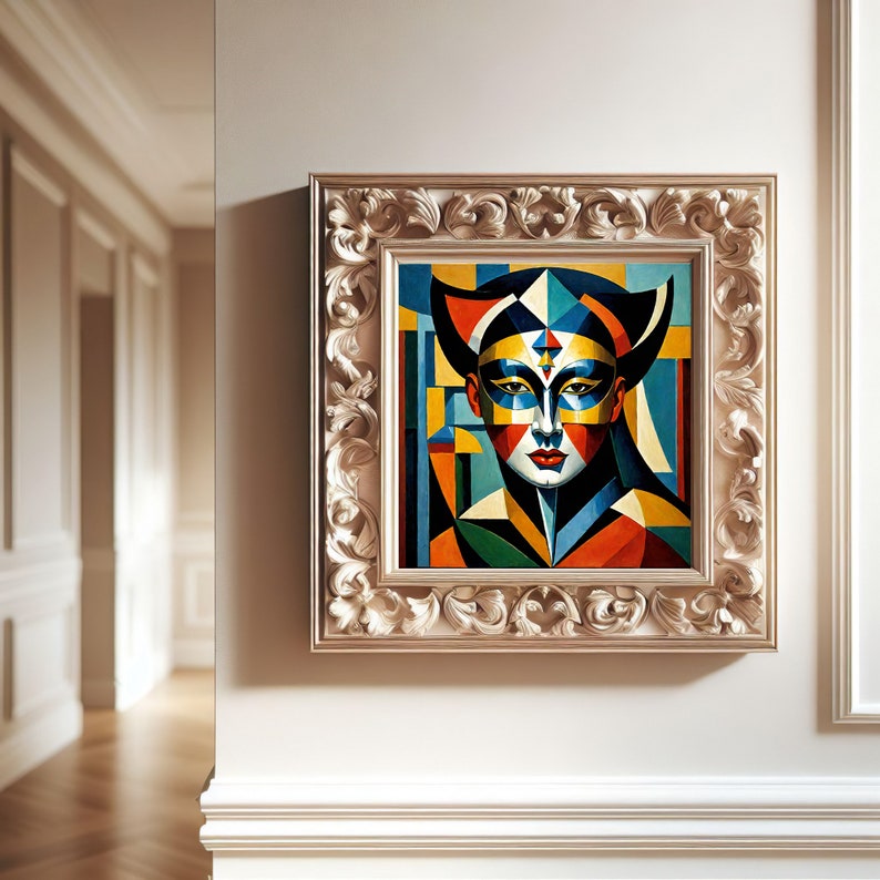 Cubism Wall Art Venetian, Masquerade Mask No5 ,printable JPG ...