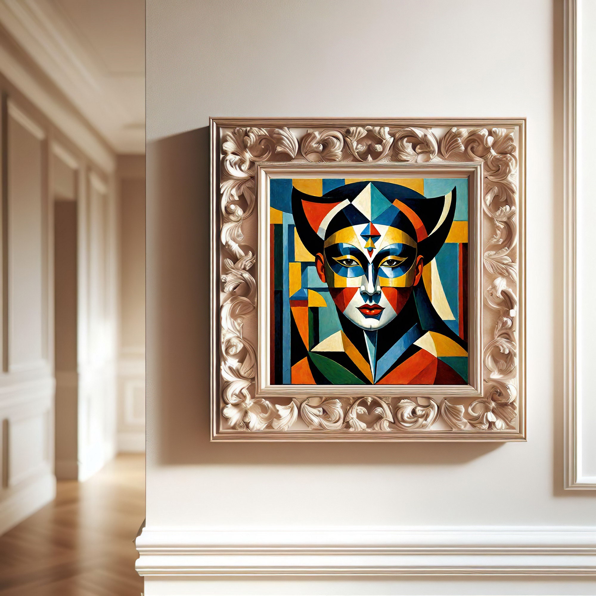 Cubism Wall Art Venetian, Masquerade Mask No5 ,printable JPG ...