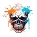 Splash Art Skull PNG: Sublimation Clipart Bundle (digital Download) - Etsy