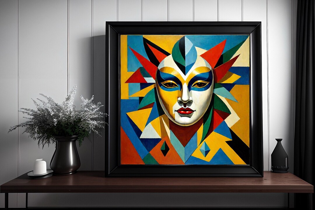 Cubism Venetian Mask Art Print: Modern Home Decor (digital Download) - Etsy