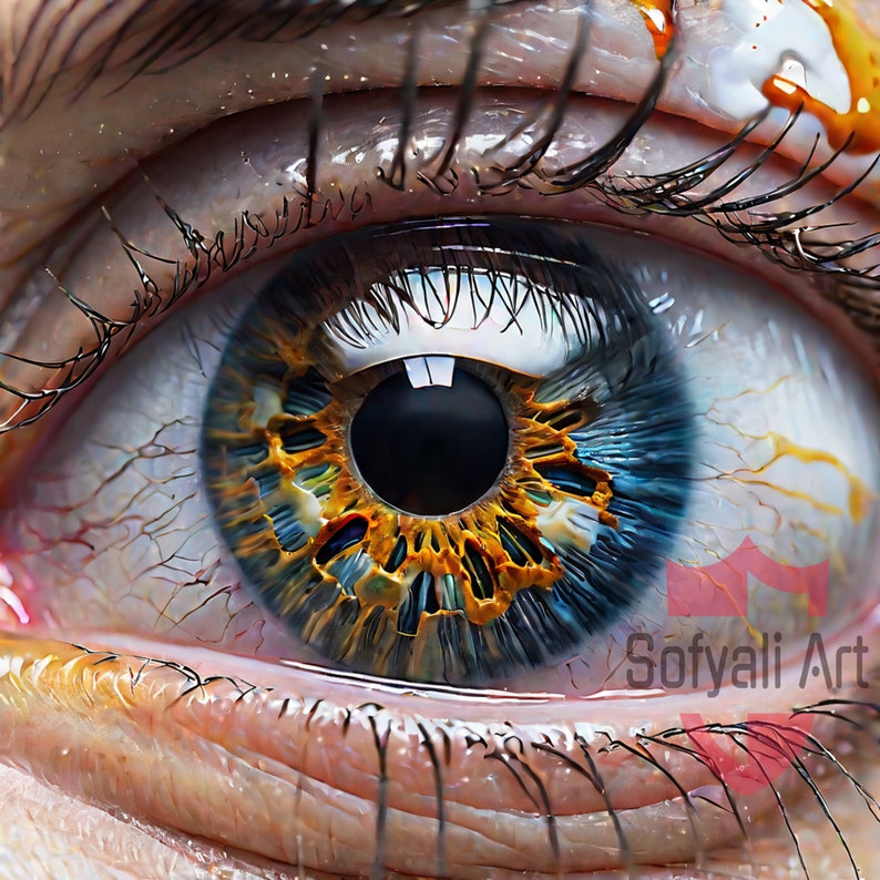 Printable Modern Art Realistic Eyes Drawing Part3 4 JPG - Etsy