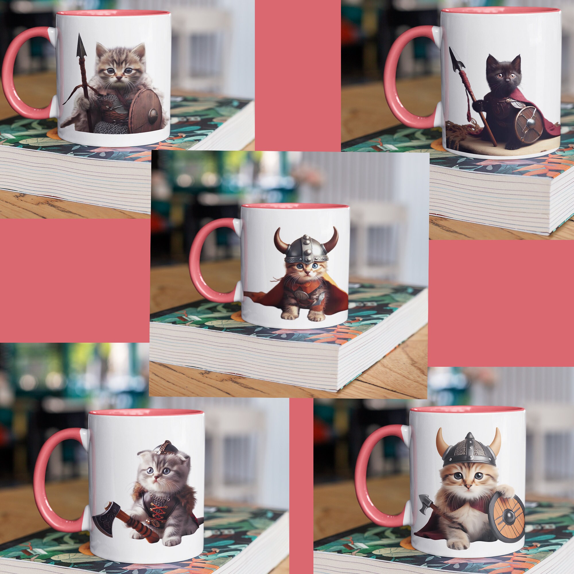Printable Cute Viking Kittens Clipart Bundle Part2 ,5 Transparent PNG ...