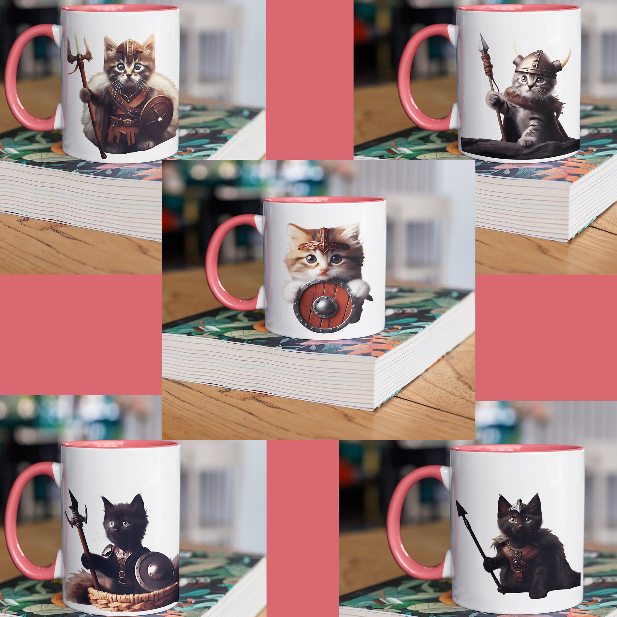 Printable Cute Viking Kittens Clipart Bundle Part3 , 5 Transparent PNG ...