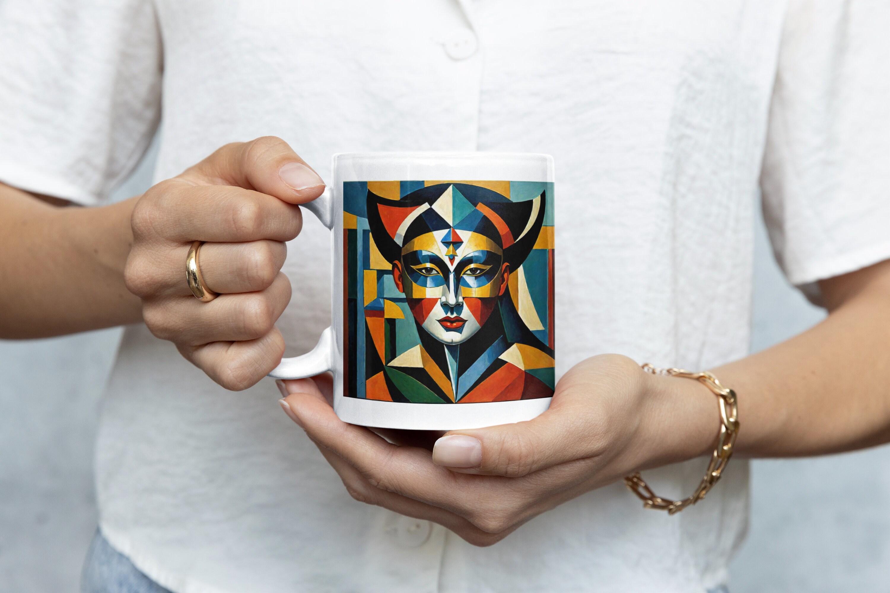 Cubism Wall Art Venetian, Masquerade Mask No5 ,printable JPG ...