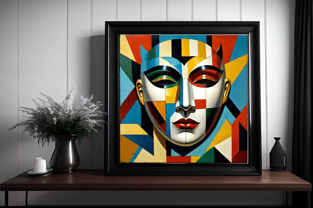 Cubism Wall Art Venetian, Masquerade Mask No8 ,printable JPG ...