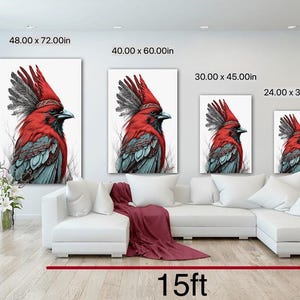 Red Cardinal Chief | Native American Art | Animal Drawings | Boho Wall ...