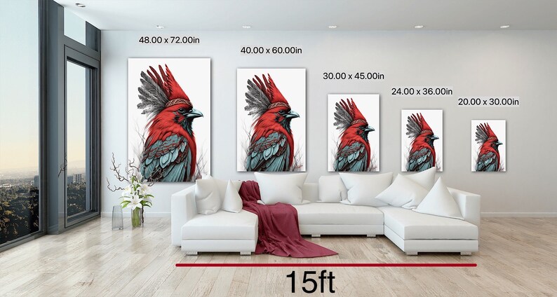 Red Cardinal Chief Native American Art Animal Drawings - Etsy