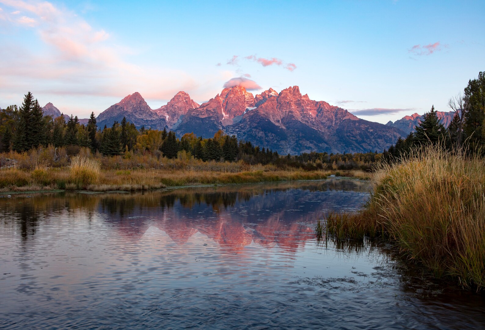 Schwabacher Landing Alpenglow Grand Teton National Park - Etsy