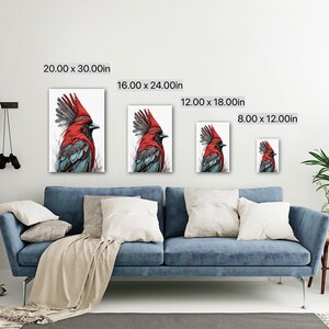 Red Cardinal Chief | Native American Art | Animal Drawings | Boho Wall ...