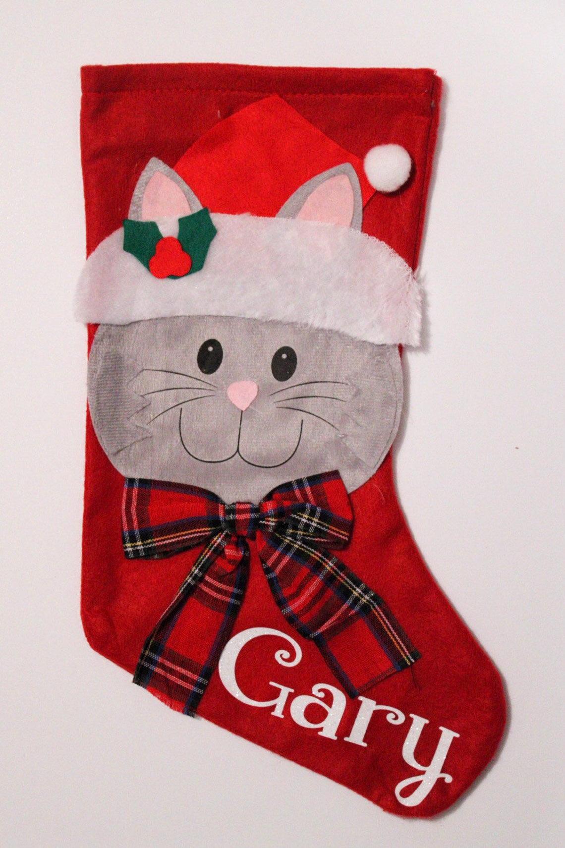 Cat Christmas Stocking Cat Stocking Personalized Christmas - Etsy