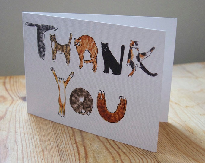 Cats "thank You" Greeting Card A6 - Etsy