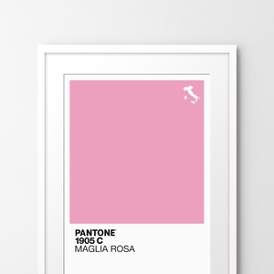Pantone 1905c Maglia Rosa Art Print Inspired by Cycling - Etsy
