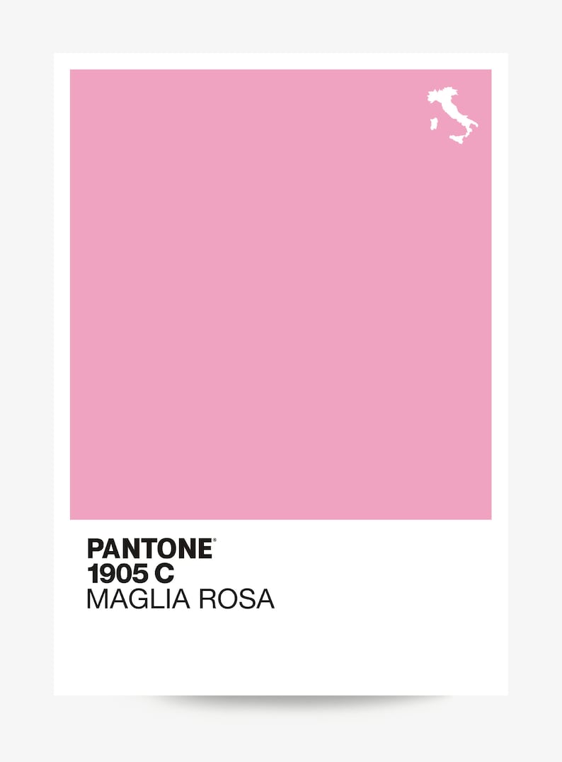 Pantone 1905c Maglia Rosa Art Print Inspired by Cycling - Etsy