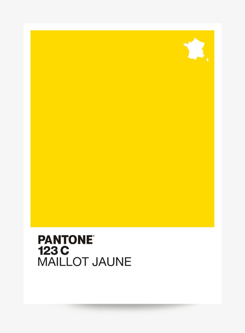 Pantone 123c Maillot Jaune Art Print Inspired by Cycling unframed - Etsy UK