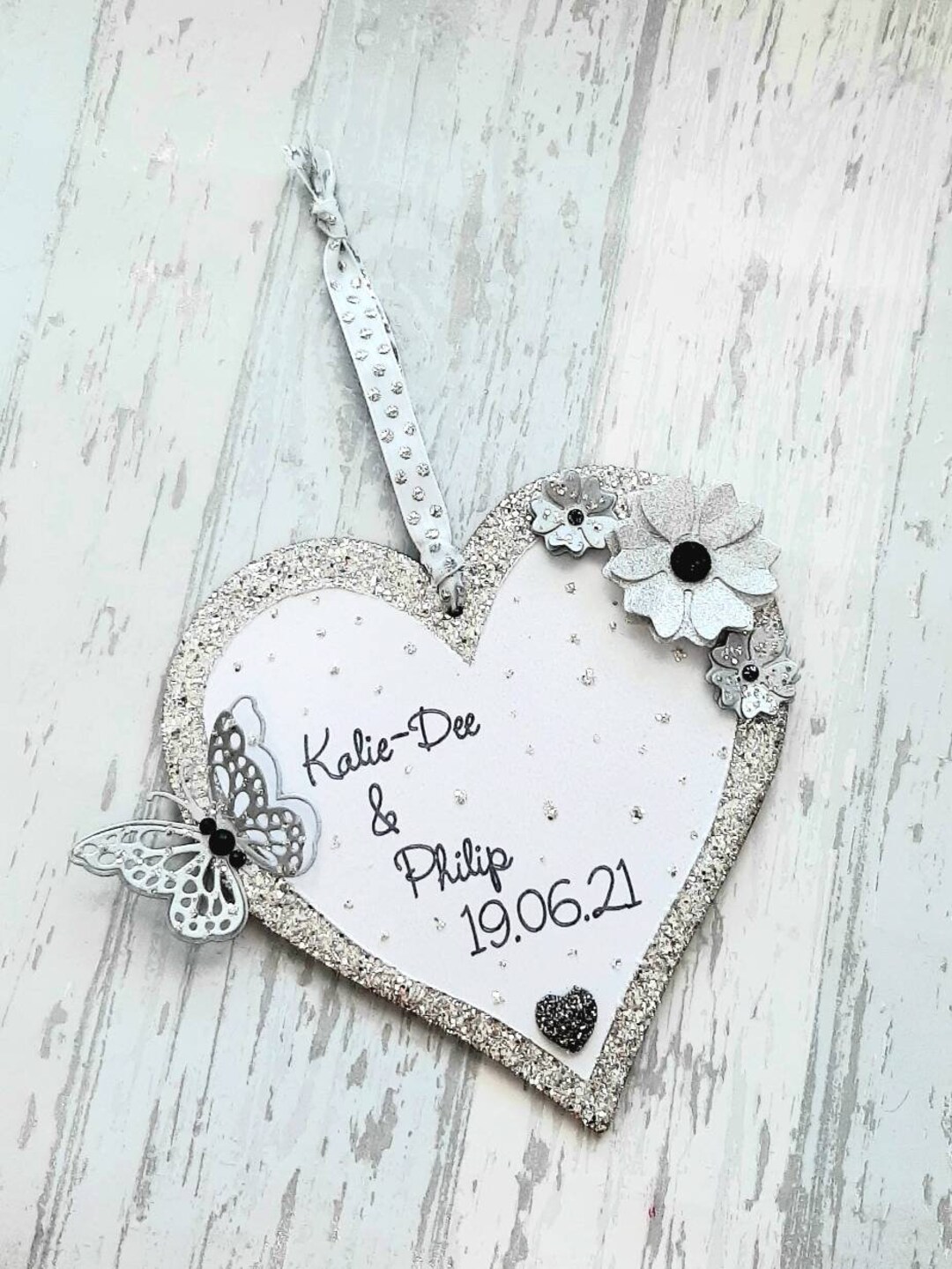 Personalised Wedding Keepsake Gift, Heart Wedding Sign, Heart Wedding ...