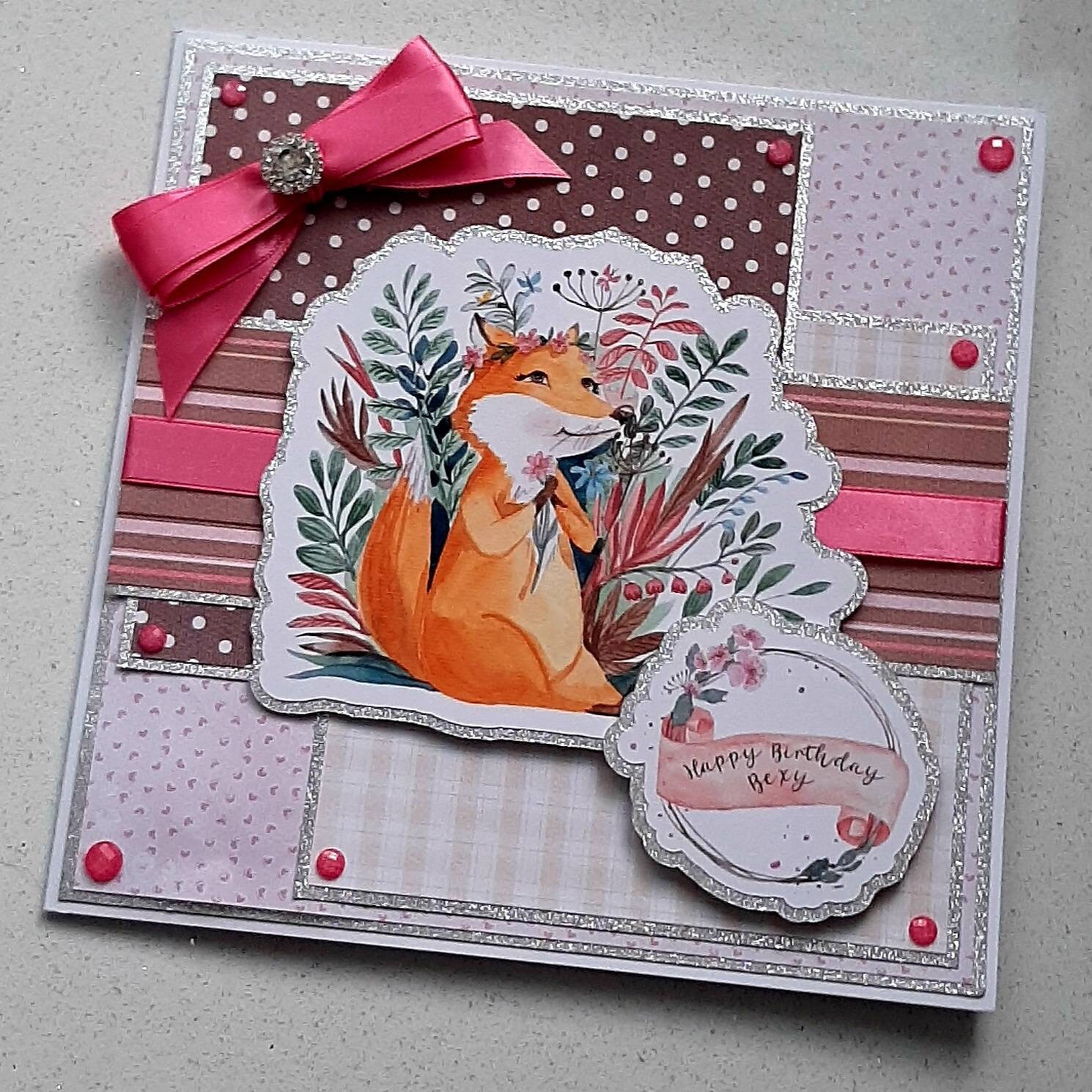 Handmade Fox Birthday Card Female Fox Card Fun Animal Card - Etsy UK