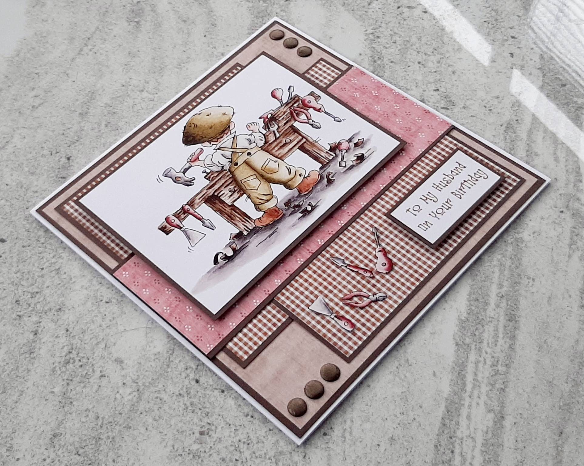 Handcrafted carpenter card woodwork card birthday card | Etsy