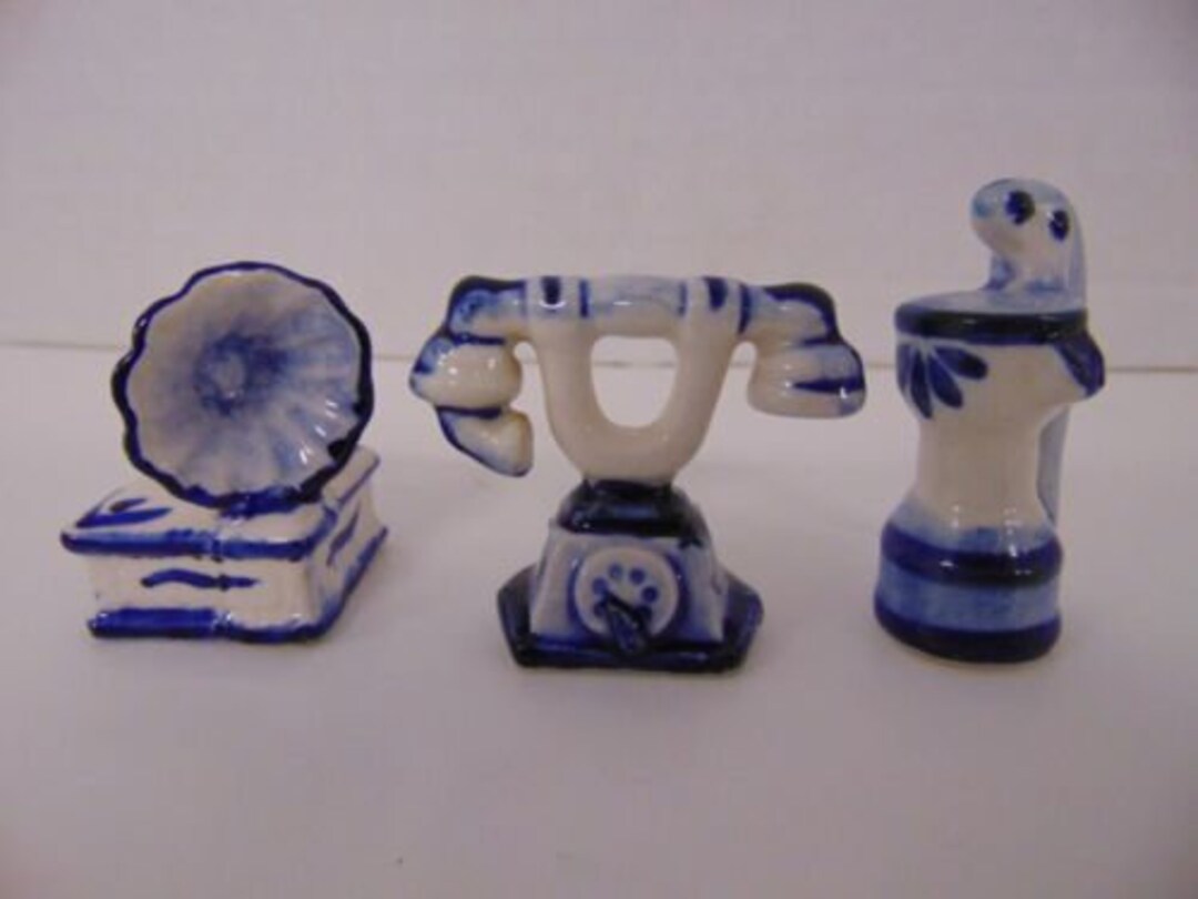 VTG Porcelain Delft Hand Painted Dollhouse Miniatures JC137-17 - Etsy