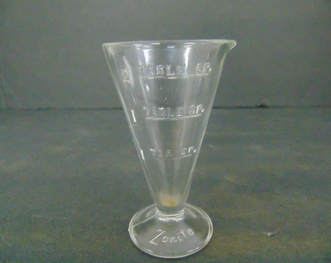 Vintage Zonite 2 Tablespoon Glass Apothecary Measuring Cup W/ Spout ...