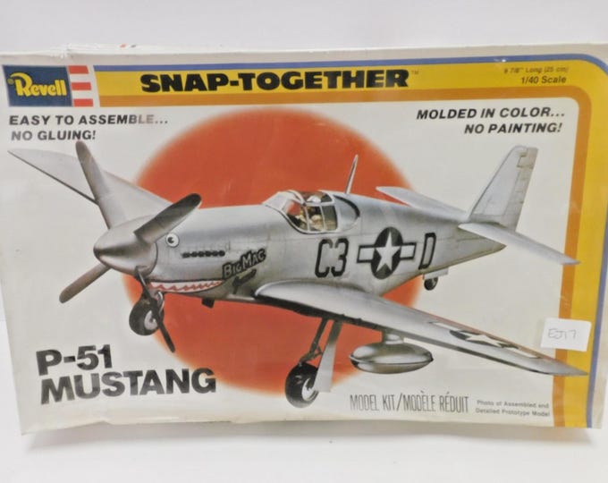 1980 Revell Mustang Airplane Snap Together 1/40 Scale #6100 Factory ...