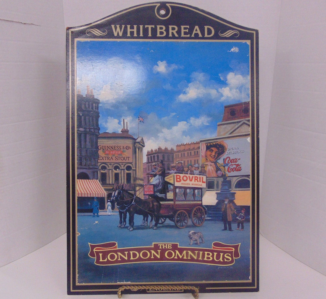 The Famous British Pub Sign the London Omnibus 21x14 Wood Piccadilly ...