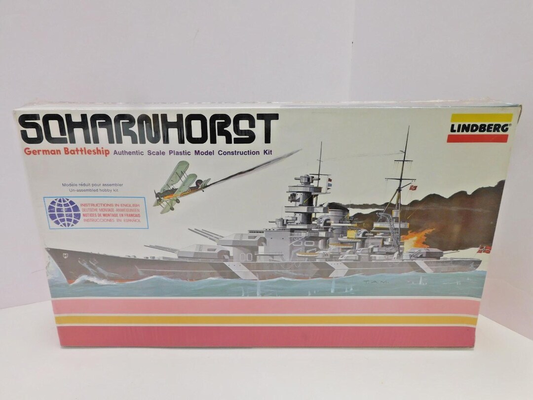 Lindberg Scharnhorst German Battleship Kit Model 2219 Factory Sealed ...