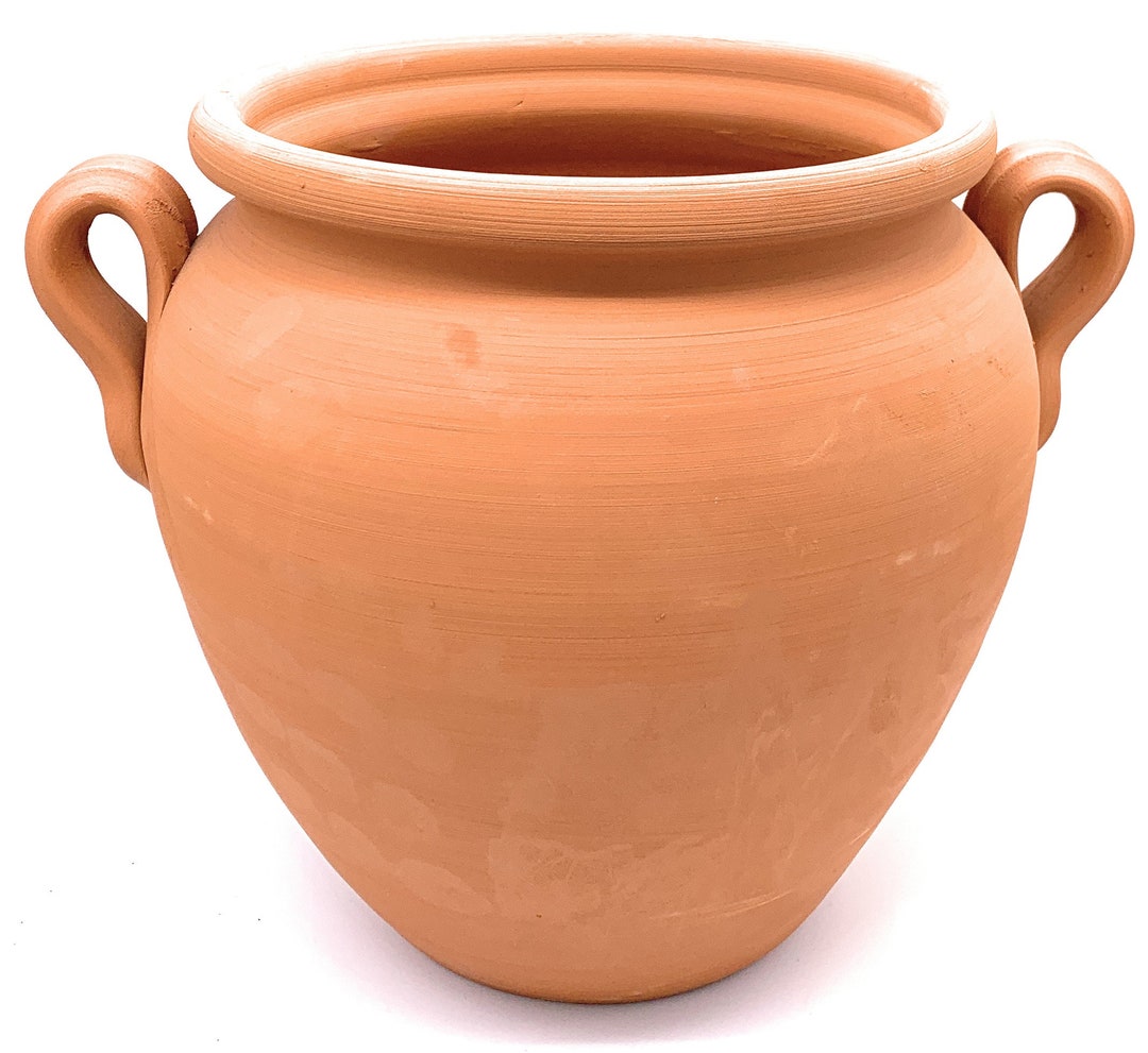 Ceramic Plant Pot With Handles Terracotta Planter Clay Flower Garden ...