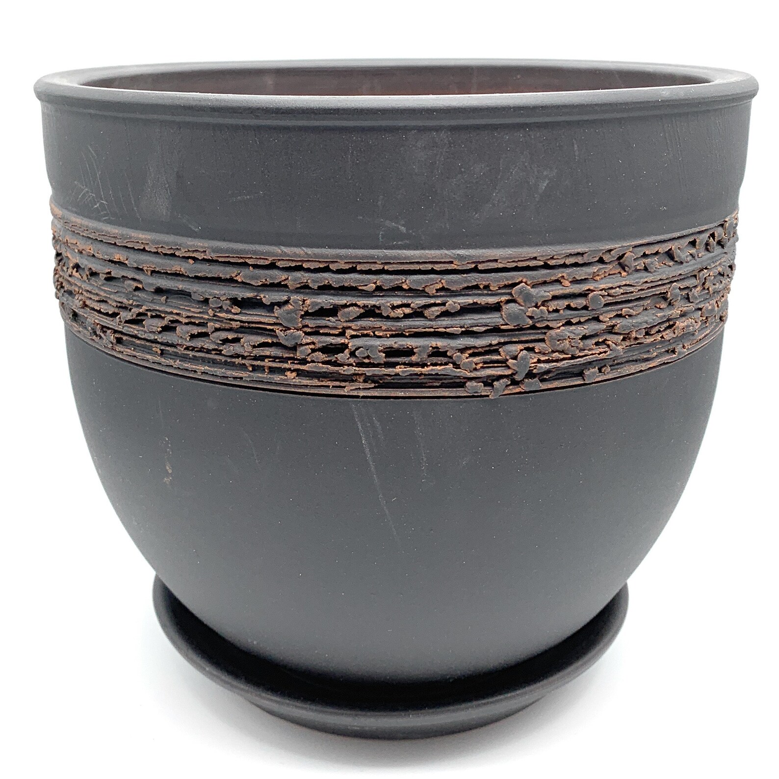 Glazed Ceramic Flower Pot With Saucer Round Terracotta With Drip Tray ...