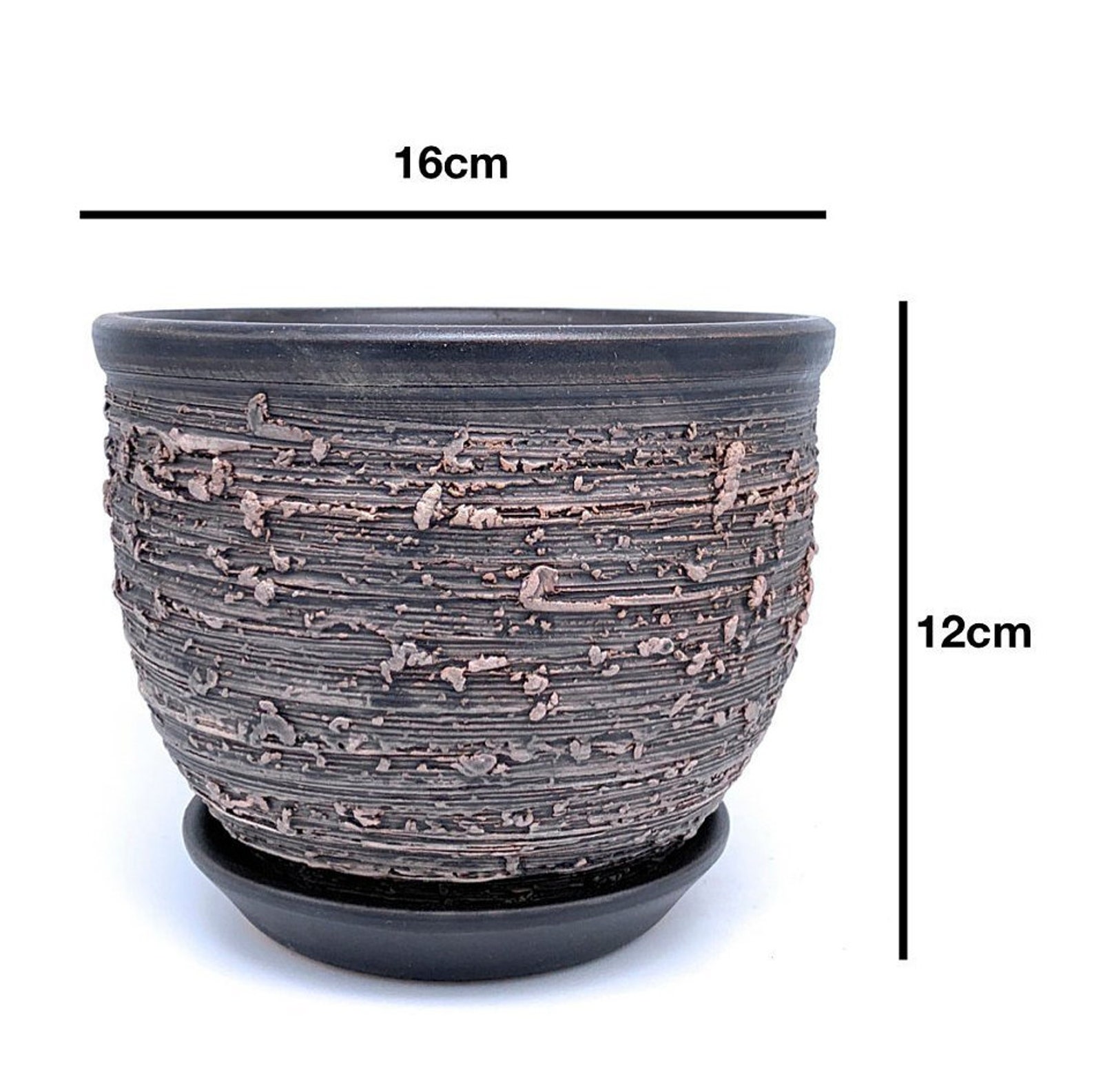 Glazed Ceramic Flower Pot With Saucer Round Terracotta With Drip Tray ...