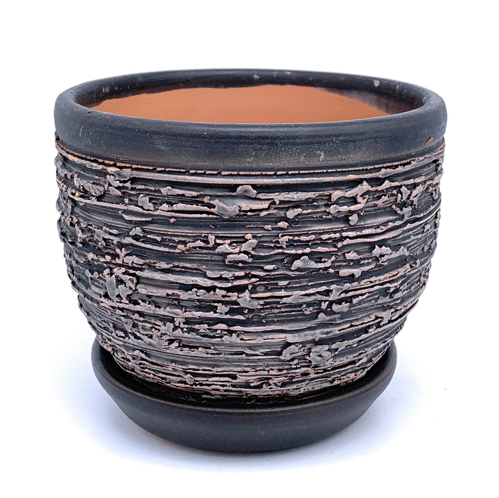 Glazed Ceramic Flower Pot With Saucer Round Terracotta With Drip Tray ...