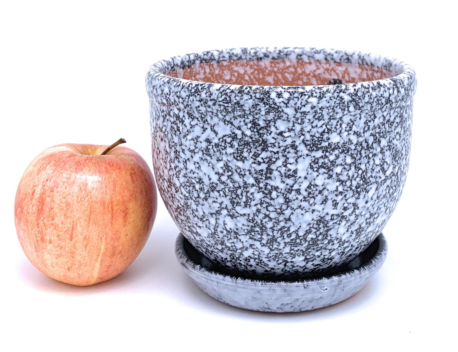 Glazed Ceramic Flower Pot With Saucer Round Terracotta With Drip Tray ...