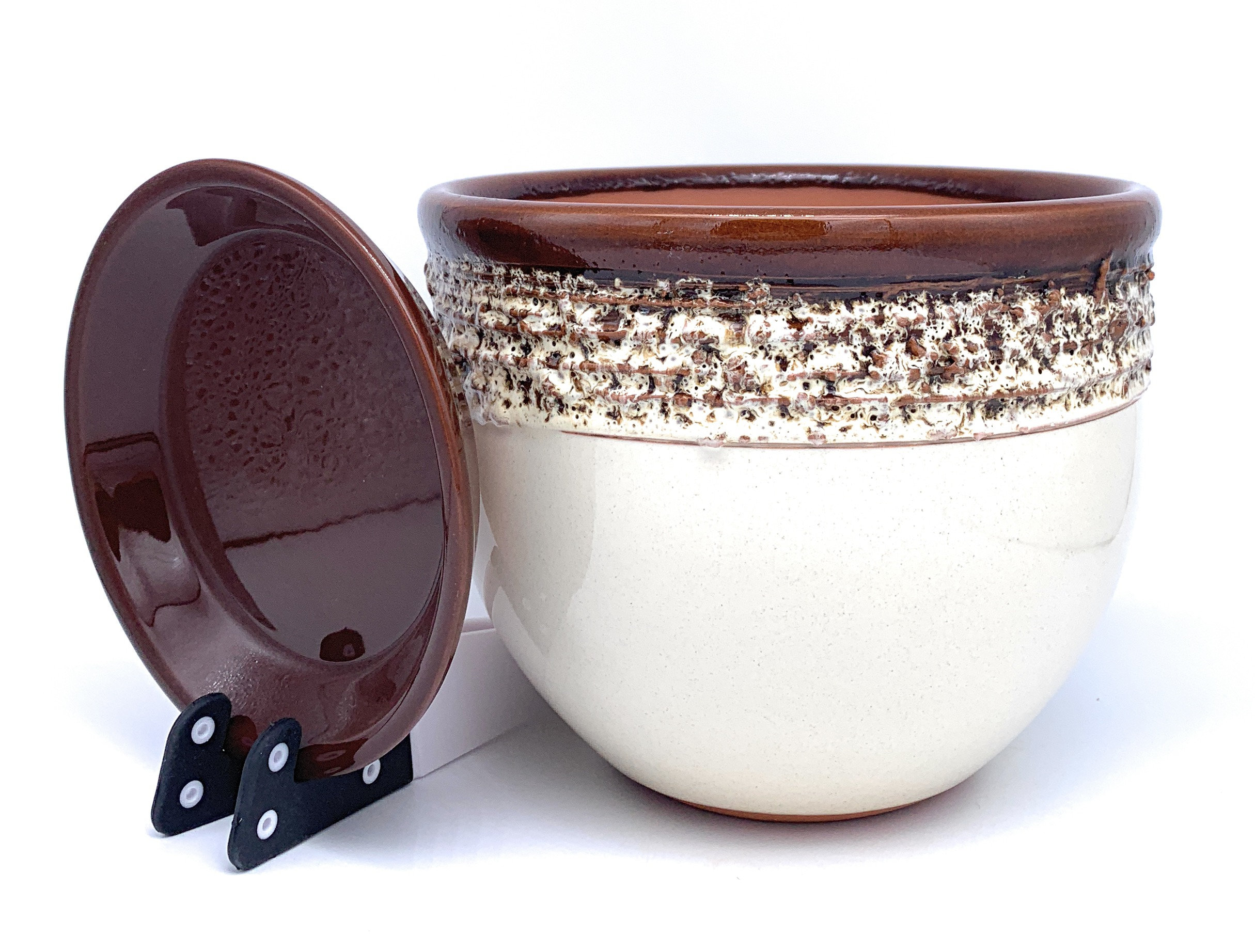 Glazed Ceramic Flower Pot With Saucer Round Terracotta With Drip Tray ...