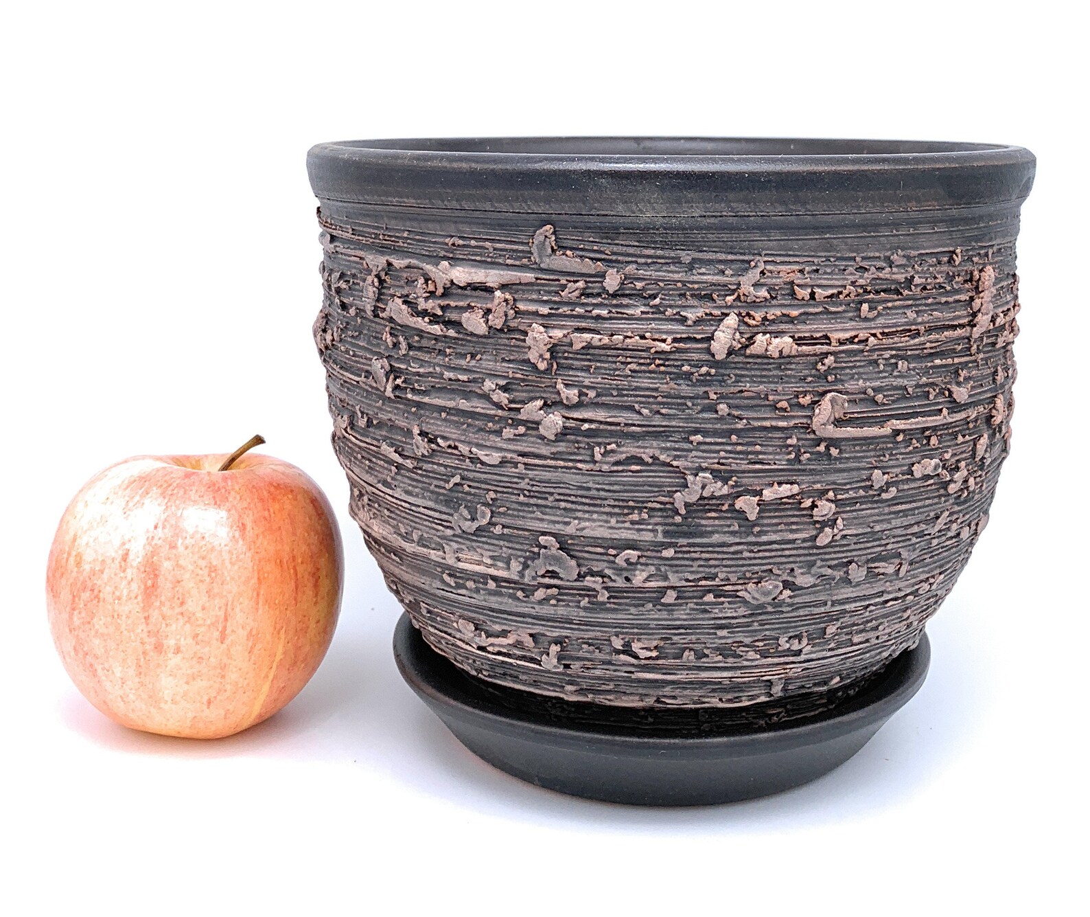 Glazed Ceramic Flower Pot With Saucer Round Terracotta With Drip Tray ...
