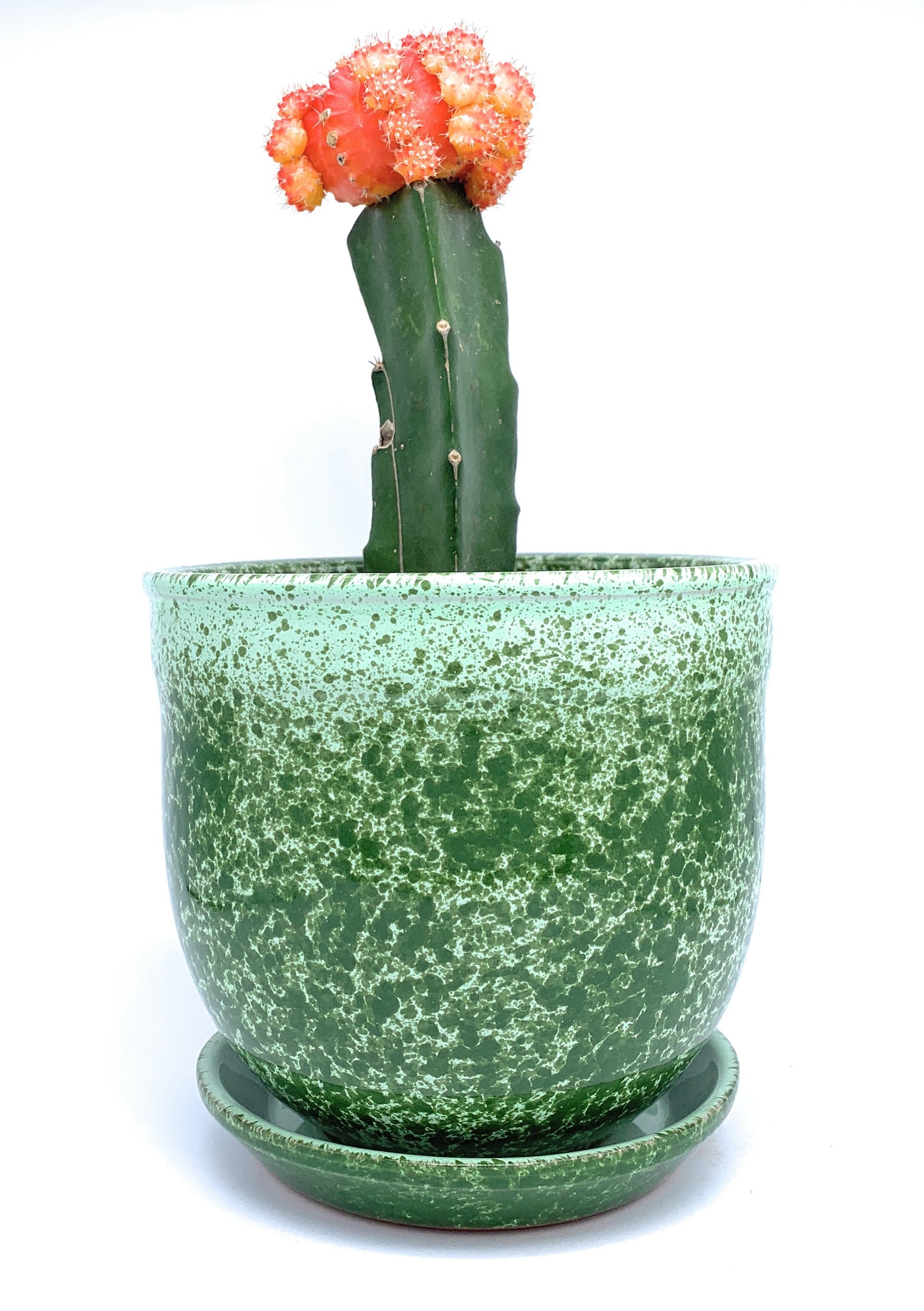 Glazed Ceramic Flower Pot With Saucer Round Terracotta With | Etsy UK