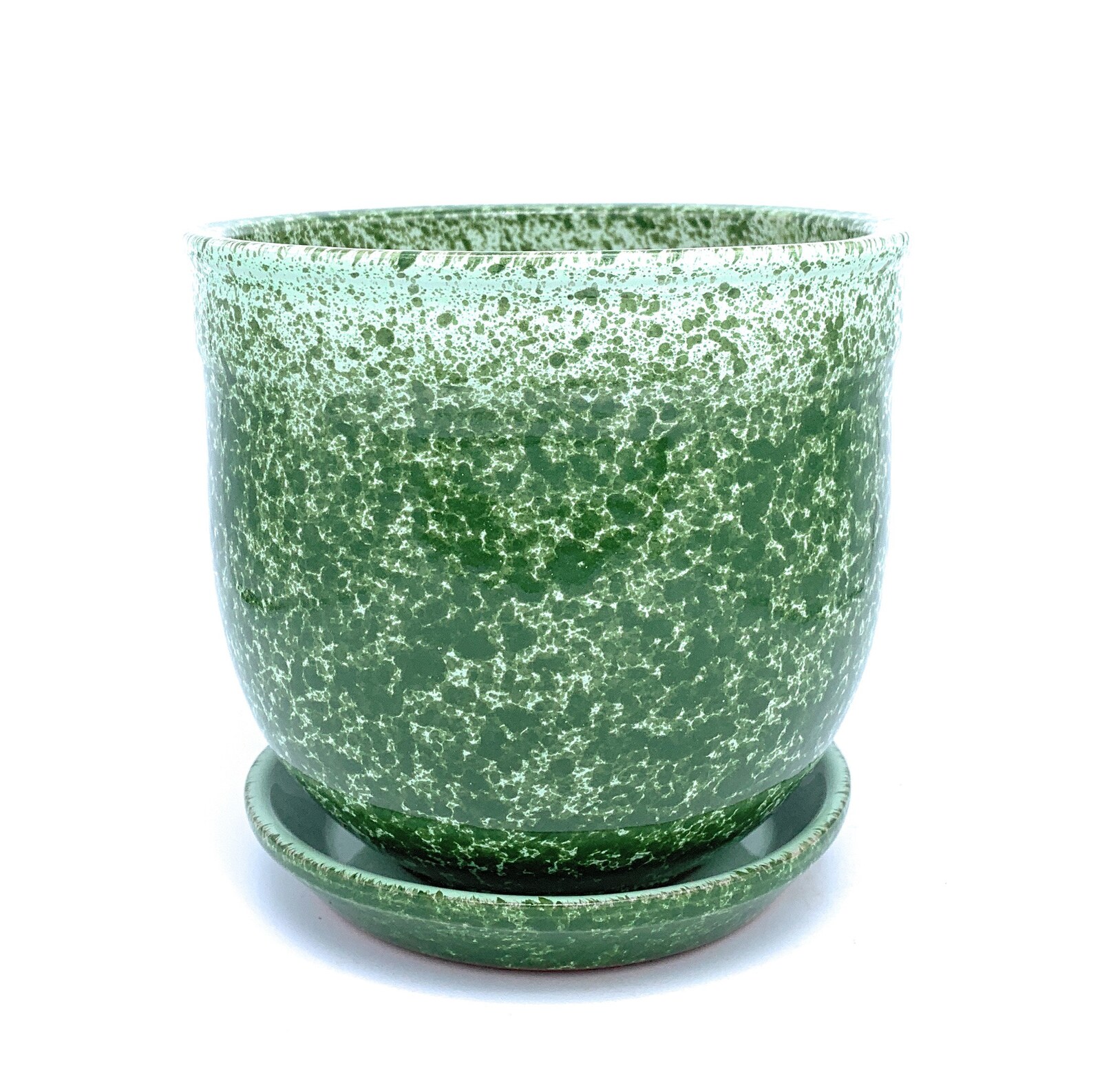 Glazed Ceramic Flower Pot With Saucer Round Terracotta With Drip Tray ...