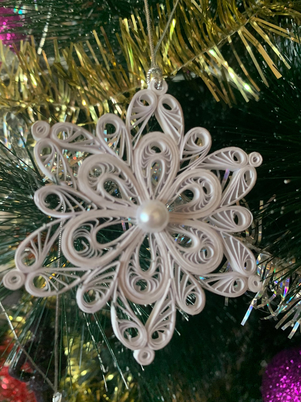 Set of 3 4 5 or 10 Pcs Quilled Snowflakes Quilling - Etsy