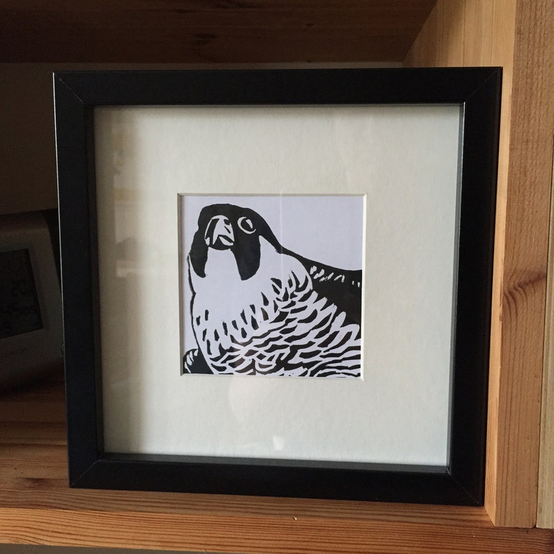 Peregrine Falcon Bird Linocut Print Hand-pulled Limited - Etsy UK