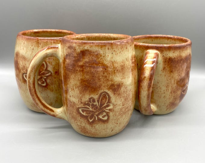 Honey Bee Cups - 14 Oz. Handmade Stoneware Cups. C142 - Etsy