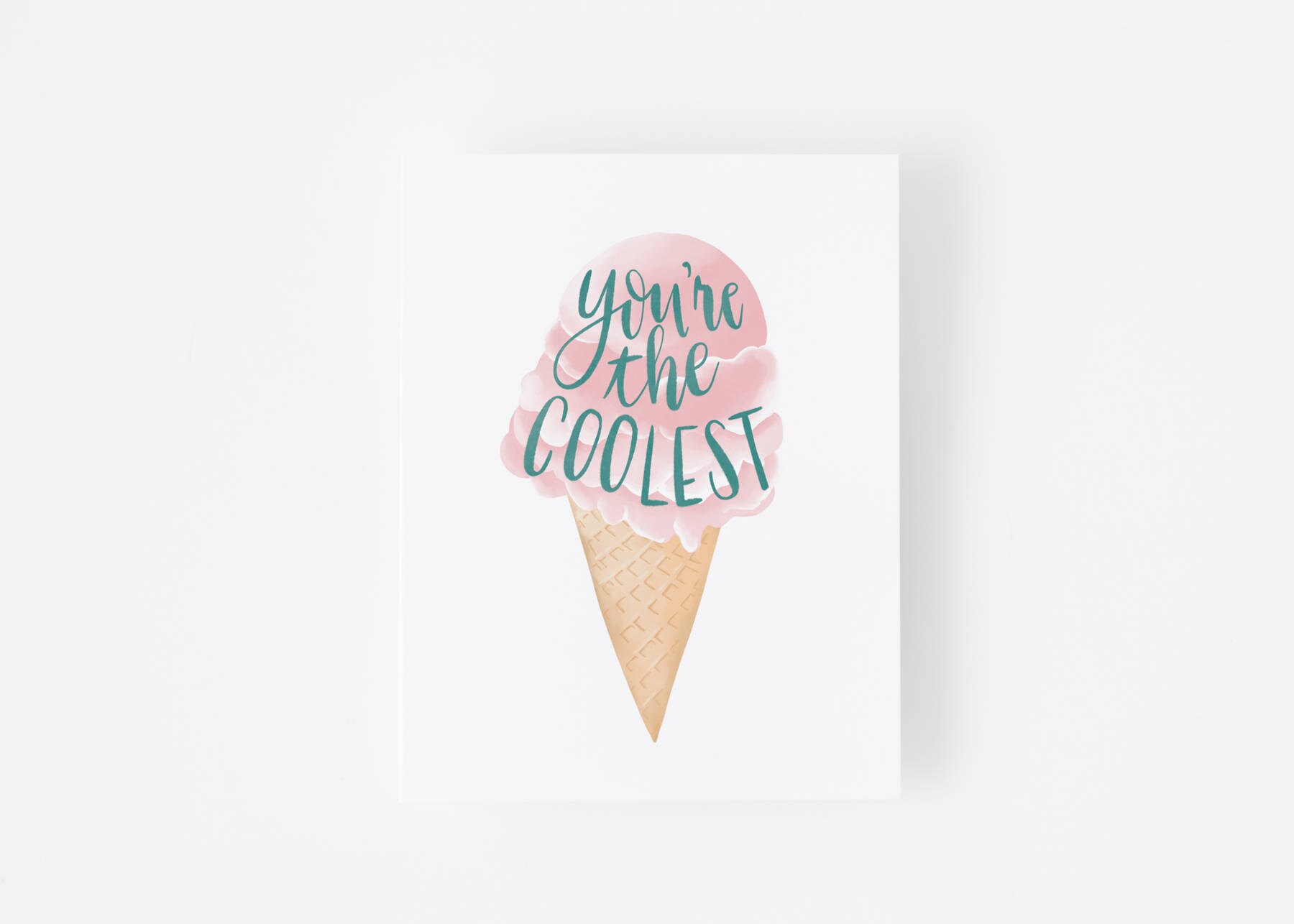 You're the Coolest Ice Cream Cone Card Valentine's - Etsy