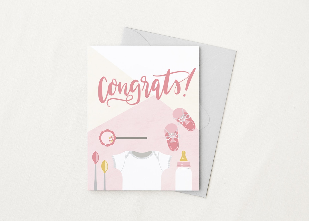 New Baby Congratulations - Congrats Newborn - Birth Card - Baby Boy ...
