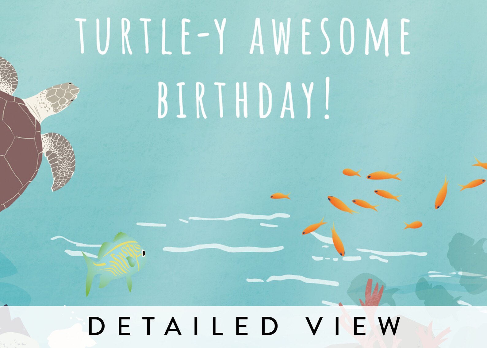 Friend Birthday Card Ocean Reef Sea Turtle Under the Sea - Etsy