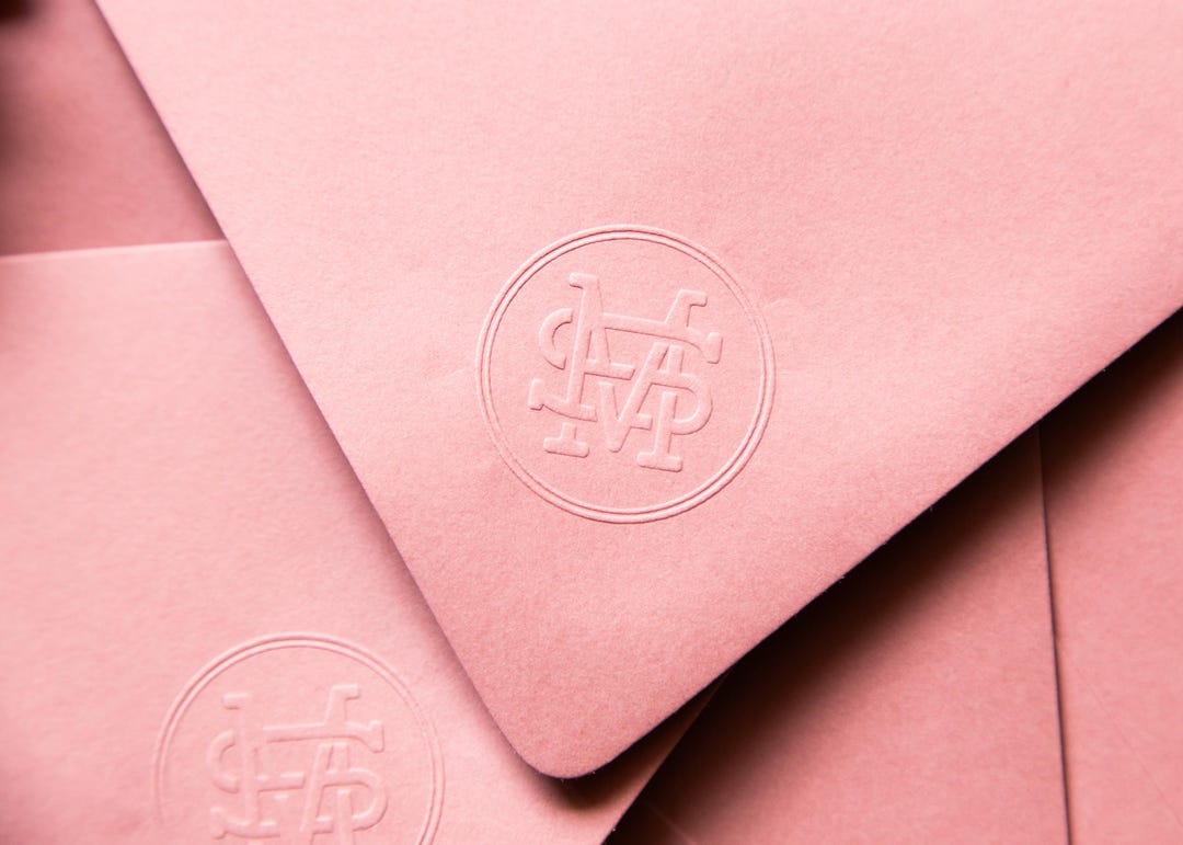 Envelope Embosser Custom Embossing Stamp Interlocking Monogram Handheld ...