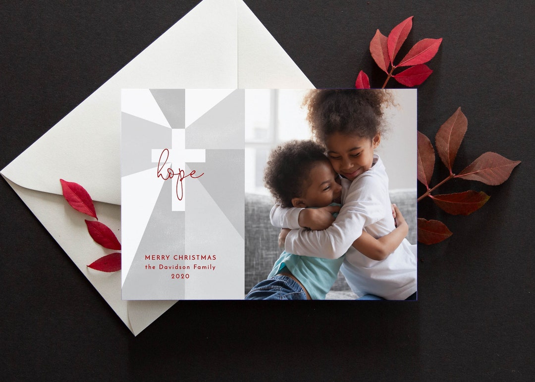 Christian Christmas Card Template, Religious Christmas Cards, Instant ...