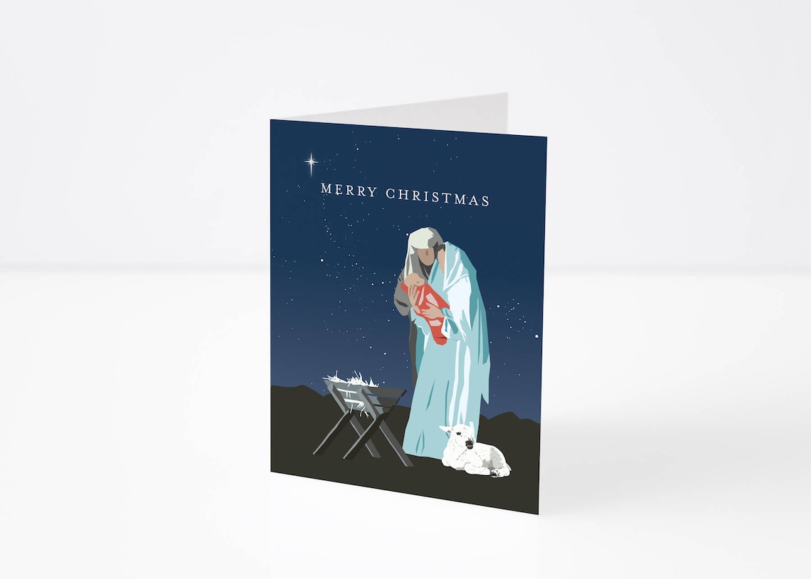 Set of 6 Nativity Christmas Cards Christian Christmas | Etsy