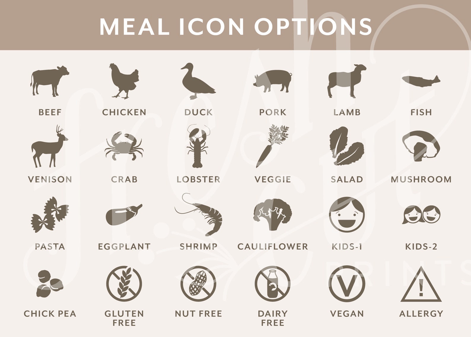 Meal Choice Rubber Stamp Wedding Stamp Food Selection Beef, Chicken ...