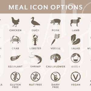 Meal Choice Rubber Stamp - Wedding Stamp - Food Selection - Beef ...