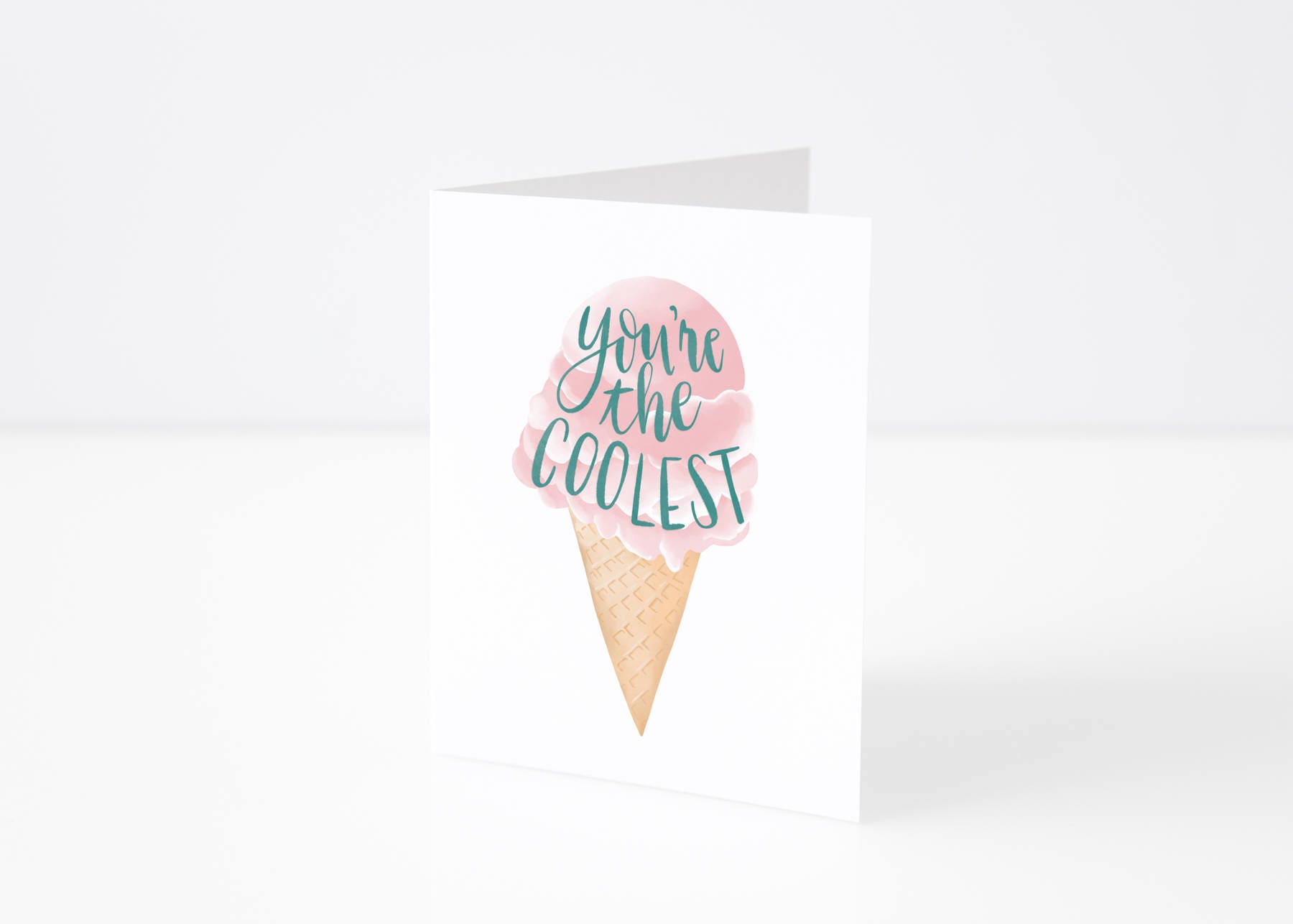 You're the Coolest Ice Cream Cone Card Valentine's - Etsy