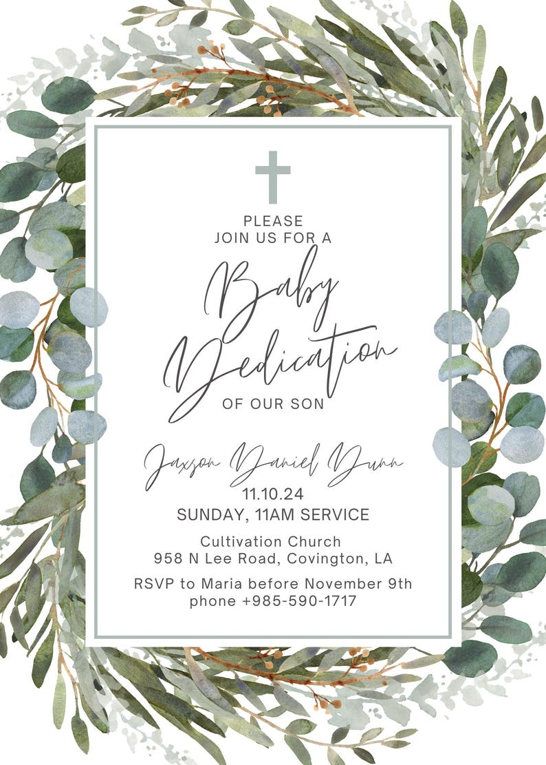 Baby Dedication Invitation - Etsy