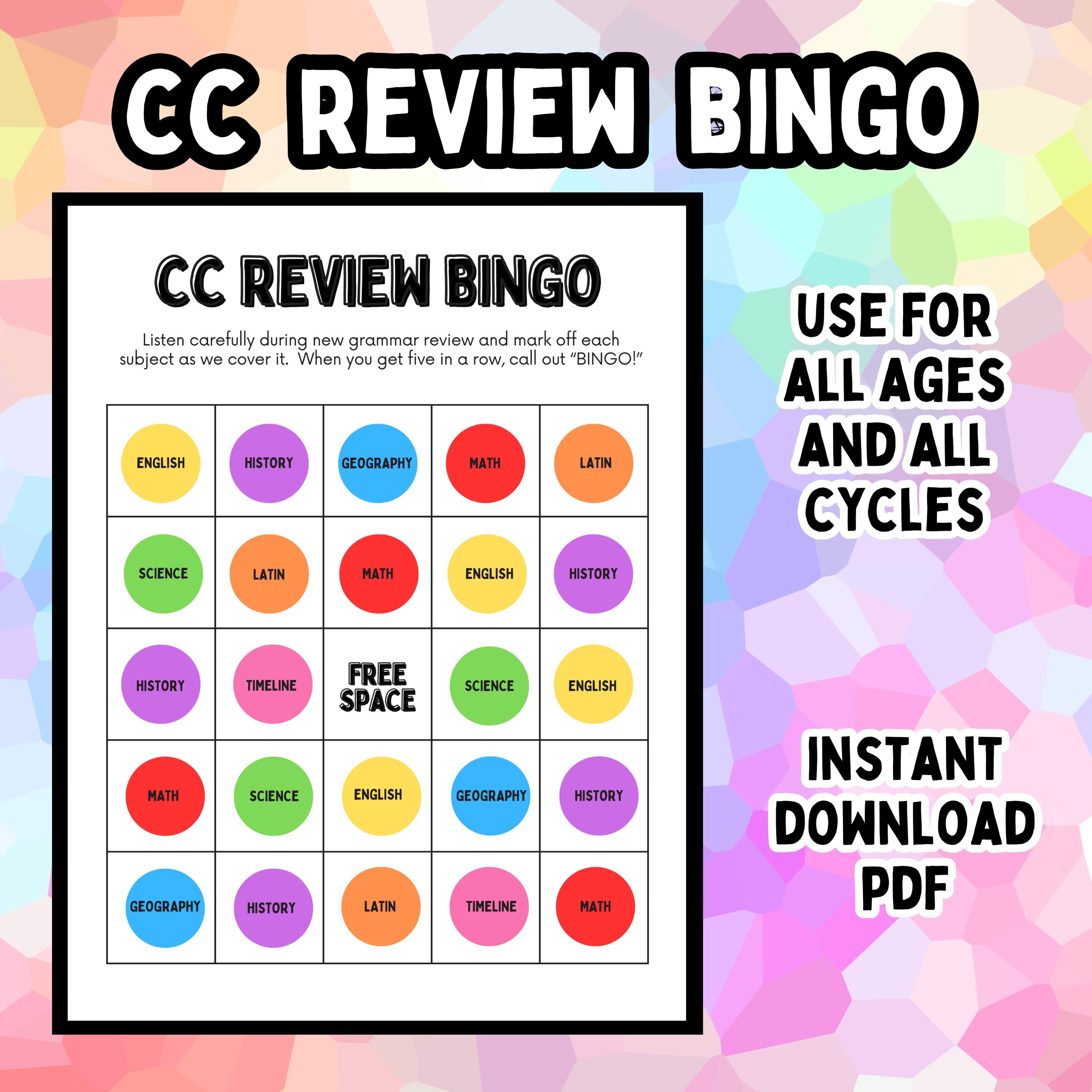 CC Foundations Review Bingo Cards, New Grammar Review, Tutor Games ...
